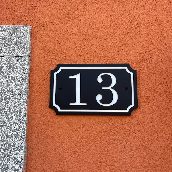 Modern Black House Number Sign, Custom Matt Black Acrylic House Numbers ...