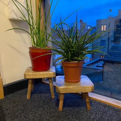 Rustic Wooden Plant Pot Stand Family - Etsy