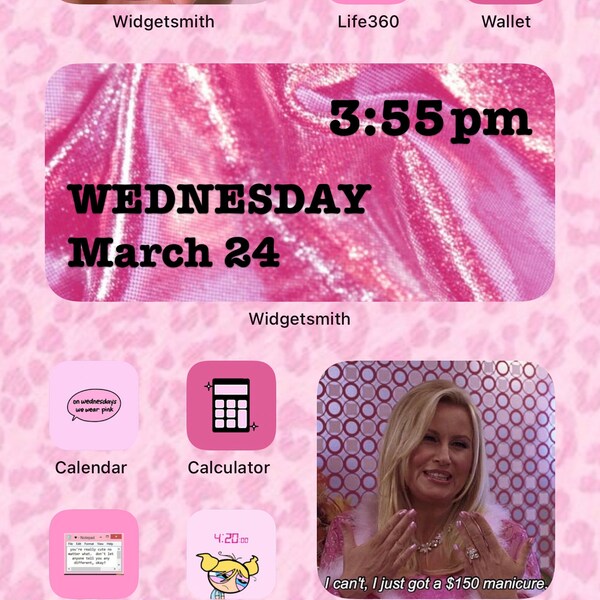 Boujee Pink Aesthetic iPhone Ios 14 App Icons, iPhone Home Screen ...