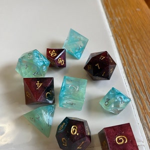 Custom DND Dice You Inspire, I Forge. Sharp Edged Handmade Resin Dice ...