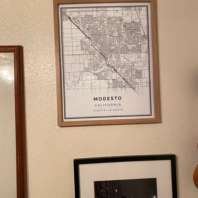 Modesto Map Print Minimalistic Wall Art Poster City Maps - Etsy