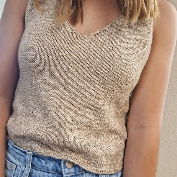 Knitting Pattern the Claire Modern Cropped Sleeveless Sweater Knit ...