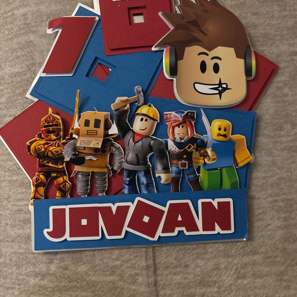 Personalized Roblox Cake Topper – Handmade Birthday Party Decoration - Etsy
