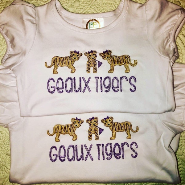 Light Fill Girl Tiger Trio Embroidery Design - Etsy