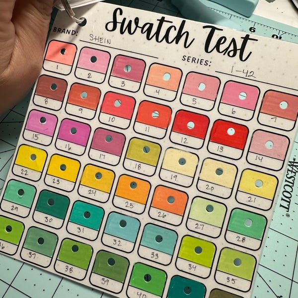 Swatch Test - PRINTABLE Journal Page - Planner Page - Color Test ...