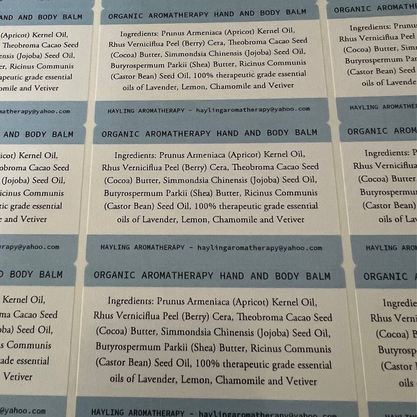 Printed Ingredients Stickers - Custom Ingredients List - Personalised ...