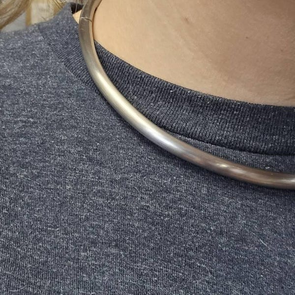 8mm Matte Black Titanium Eternity Collar, Locking Infinity Collar for ...