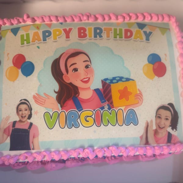Mrs Fun Rachiel Kids Birthday Edible Image Cake Topper Sheet Custom ...