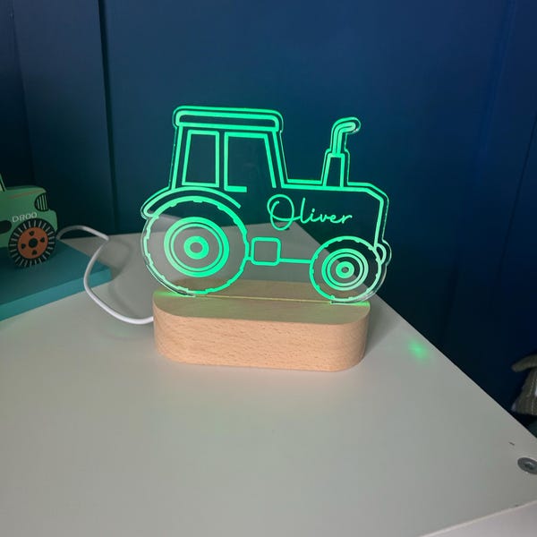 Personalised Tractor Night Light,nursery Decor,kids Gift,night Light ...