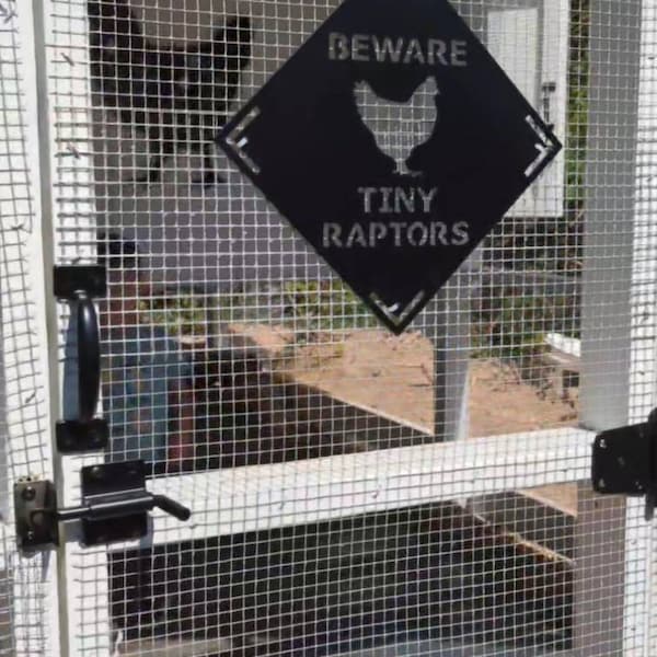 Beware - Tiny Raptors - 18" Wide X 18" Tall (standard) Plasma Cut Metal ...