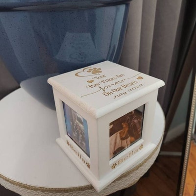 Urn for Dog Pet Urn for Cat Pet Keepsake With Picture Pet Memorial ...