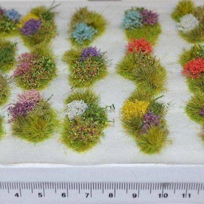 Model Flower Grass Tufts Diorama Elements Self Adhesive Wargame Basing ...