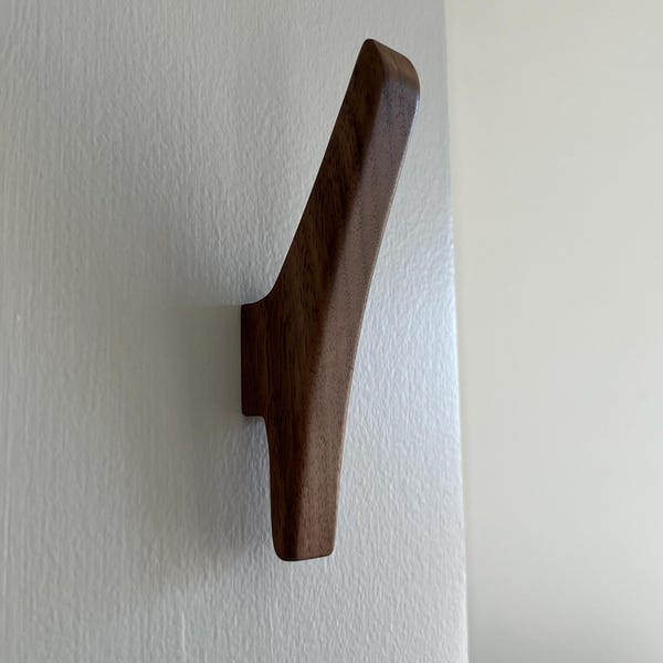 Walnut Floating 4.5" Coat Hook Peg Mid Century Modern Minimalist ...