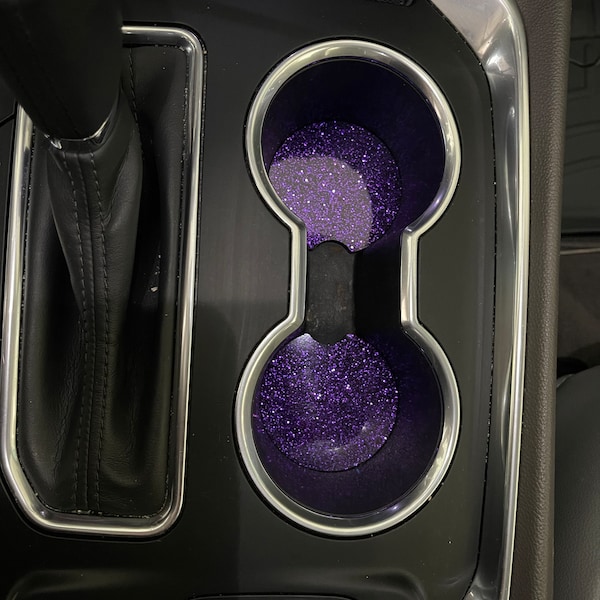 Purple Glitter Car Coasters: Sparkly Car Decor - BS Designs TX - Etsy
