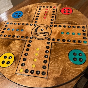 Wooden Carbles Board Game With Dice and Marbles, Free Personalization ...