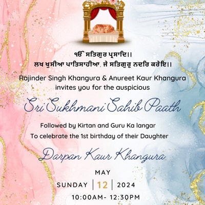 Editable Sukhmani Sahib Path Invitation, Sukhmani Sahib Path Digital ...