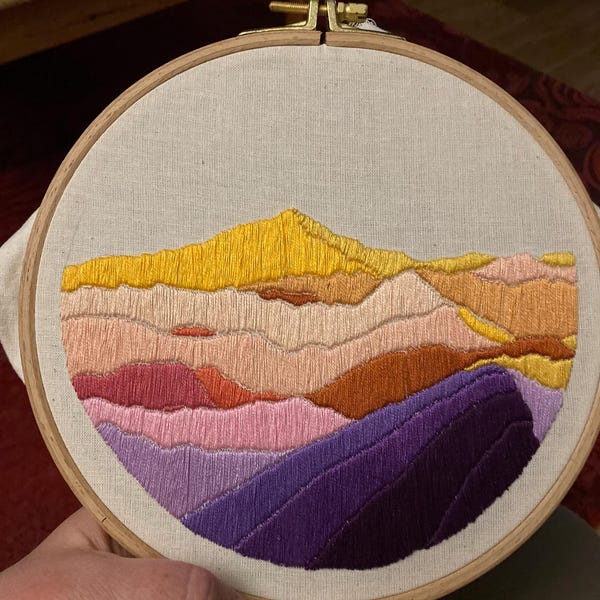 Mt Rainier Embroidery Pattern: PNW Volcano Design (PDF Tutorial) - Etsy