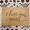 I Love You Mom Cursive Wood Mother's Day Card - Etsy
