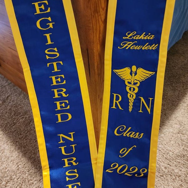 Registered Nurse Personalized Embroidery Graduation Chiseled Stole - Etsy