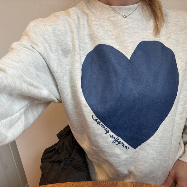 Navy Heart Sweatshirt | Cozy Winter Apparel | Stylish Cold Weather ...