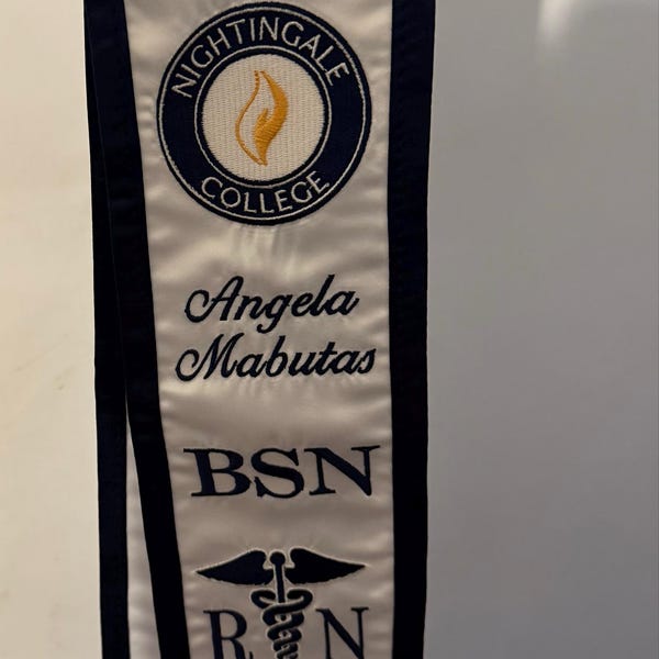 Graduation Stoles Slanted/ 4 LETTERS Vertical or Less /class of 20XX / NO ADDING Wording or ...