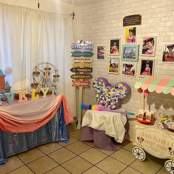 Disneyland Party Directional Sign, Mickey Birthday, Princess Birthday ...