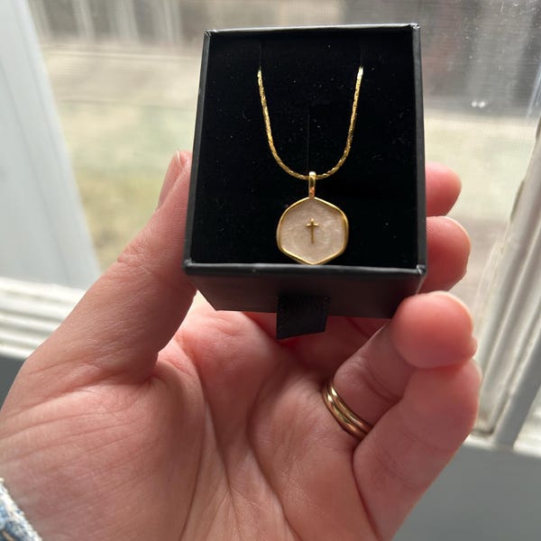 Gold Enamel Mini Cross Necklace, Tiny Cross Necklace, Religious ...