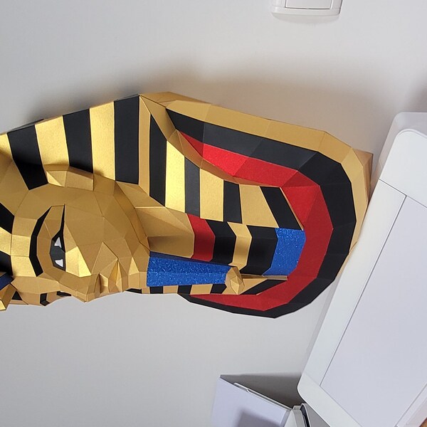 Tutankhamun Gold Mask, Papercraft , DIY , Low Poly , PDF Papercraft ...