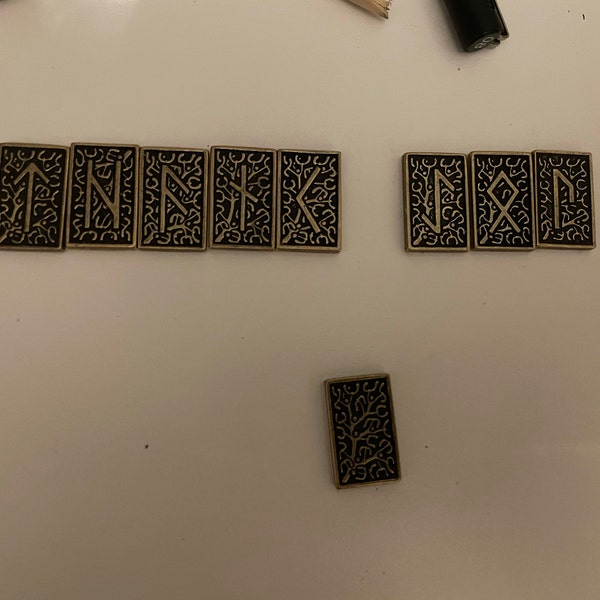Metal Bronze Brass Rune Set Elder Futhark Norse Shamanic Odin Magic ...