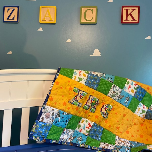 Wood Block Nursery Letters, Baby Name, Individual Wood Letters, Wooden ...