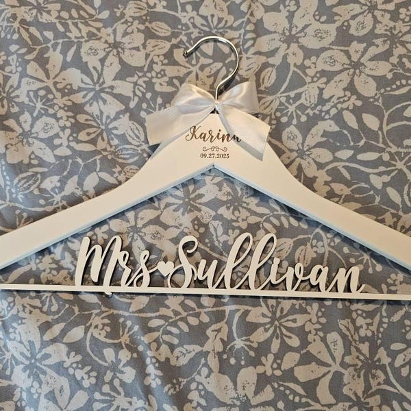 Personalized Wedding Hanger, Bridal Hanger, Wedding Dress Hanger ...