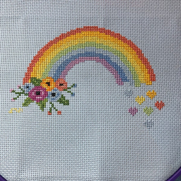 Easy Rainbow Cross Stitch Pattern Pdf Lgbtq Modern Simple Easy ...