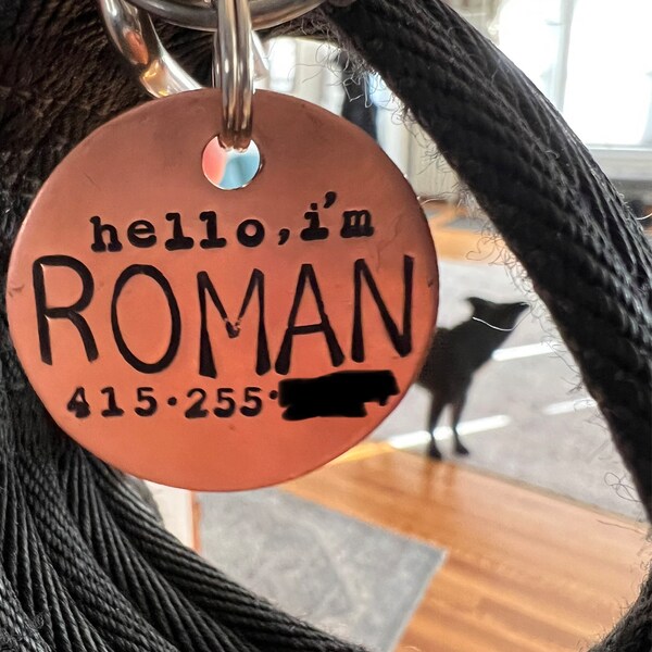 Dog Tag - Hand Stamped Pet ID Tag - Personalized Pet Tag - Dog Tags ...