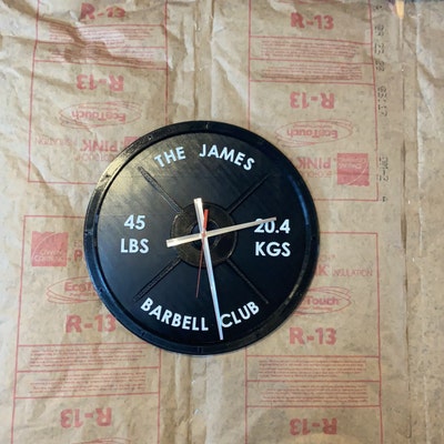 Weight Plate Custom Text Clock Customizable 3D Printed Gift for Workout ...
