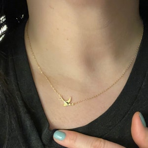 Small Bird Necklace Tiny Bird Necklace Dainty Bird Necklace - Etsy