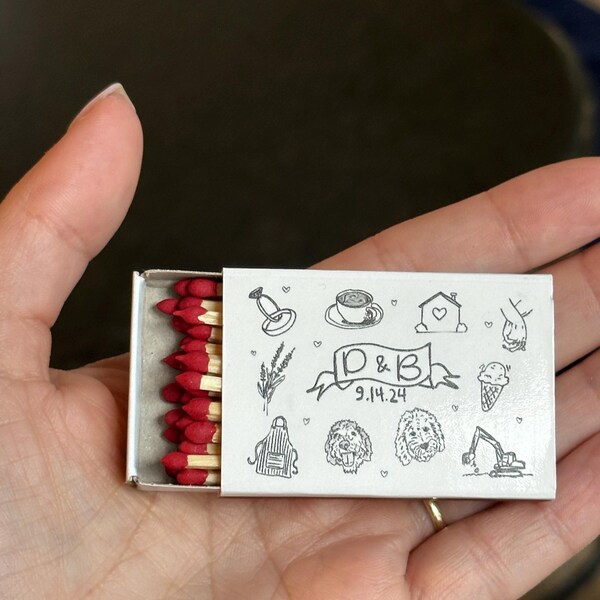 Set of Custom Matchboxes Logo Personalized Matches Wedding Matches ...