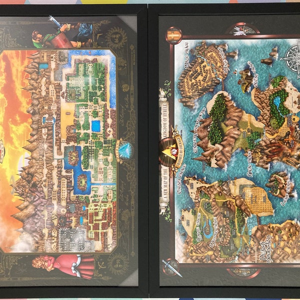 NES Legend of Zelda Games Hyrule Map 2 Pack - Etsy