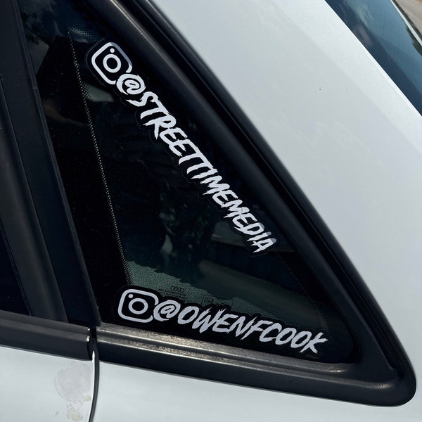 Premium White Custom Personalized Instagram Name Vinyl Decal ...