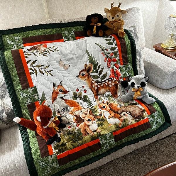 Woodland Animals Cotton Fabric Panel for Quilting & Sewing - Etsy