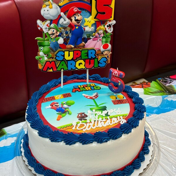 Super Mario Cake Topper, Mario Cake Topper Shaker With LED Lights ...