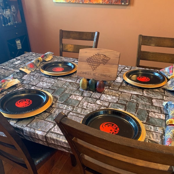 Gray Stone Tablecover / Medieval Party Decor/ Rock Tablecover/ Dungeon ...