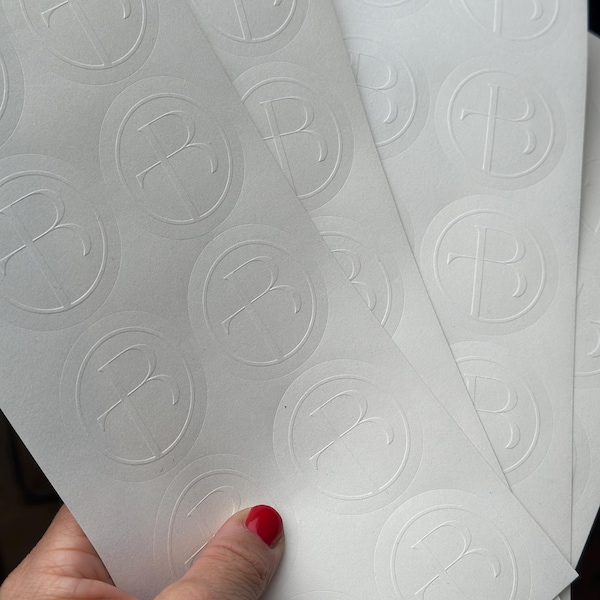 Embossed Sticker - Custom Gold Foil Seal, Blind Raised Embossing ...