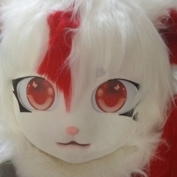 Pink-bombing Star Eye Kitty Fursona Kig Mask Head, Cosplay Furrysuit ...