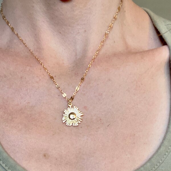 Gold Sun Coin Necklace: 14K Gold Filled Sequin Chain - Etsy