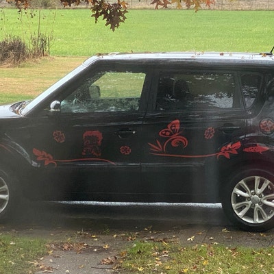 Floral Car Decal Large Car Side Flower Swirl Decal Car Decal Sticker ...
