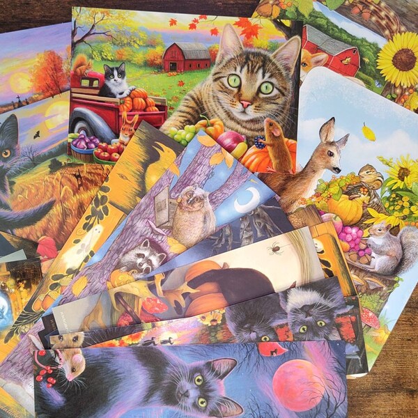 Yule Postcard, White Wolf Christmas Postcard, Winter Solstice Art Card ...