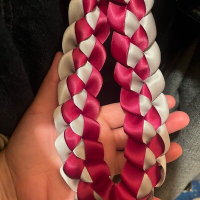 44 Custom Two Ribbon Braided Ribbon Leis You Choose Colors graduation ...