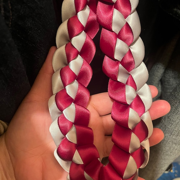 44” Custom Two Ribbon Braided Ribbon Leis - You Choose Colors ...