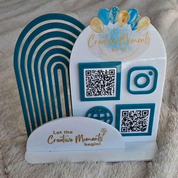 Acrylic QR Code Sign Business Instagram Facebook Social Media Sign ...