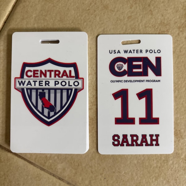 Fully Customized Bag Tags: Double-sided Personalized Sports, Events Bag ...